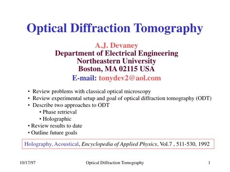 Ppt Advancements In Optical Diffraction Tomography For Improved Microscopy Powerpoint
