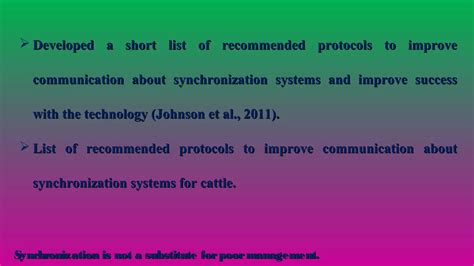 Presentation Protocols For Synchronization Of Estrus Ppt