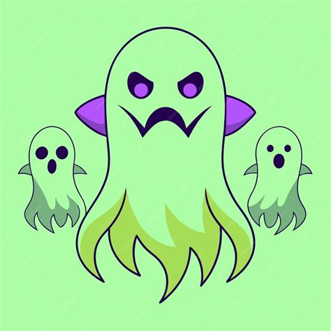 Premium Vector Halloween Sheet Ghost Spooky Hand Drawn Cartoon Character Sticker Icon Concept