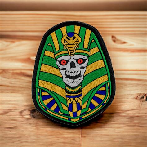 Egyptian Mystique Skull Sphinx Pharaoh Mummy Embroidered Patch Size 5