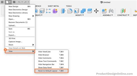 How To Reset Layout To The Fusion Default Product Design Online