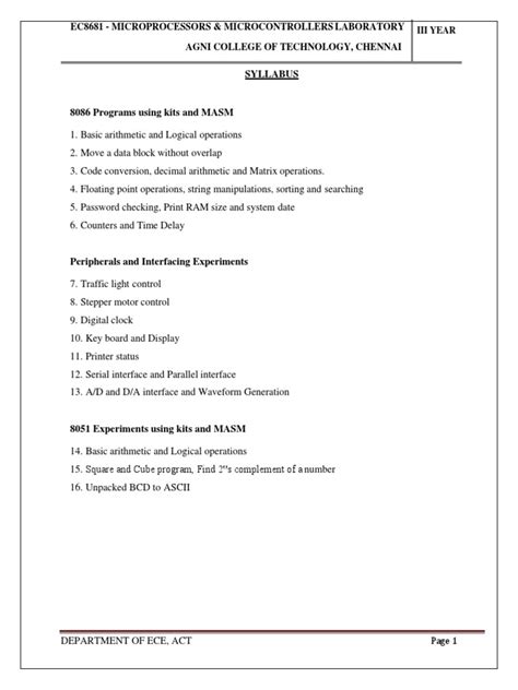 ec8681 mpmc lab vi sem ece pdf assembly language microprocessor