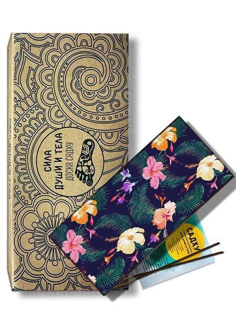 Доска Садху Доска с гвоздями Доска для Йоги Цветы мандала паттерн узор розы тлюьпаны