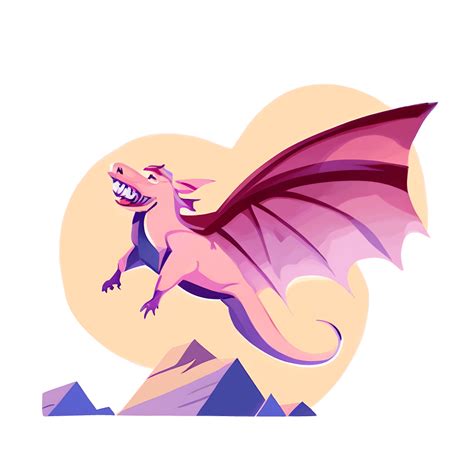 Kawaii Chibi Draak Vliegt Door Aquarelillustratie · Creative Fabrica