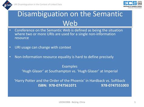 Ppt Uri Disambiguation In The Context Of Linked Data Powerpoint