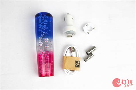 Bubble Dildo Style Shift Gear Knob 20cm Red White Blue Led