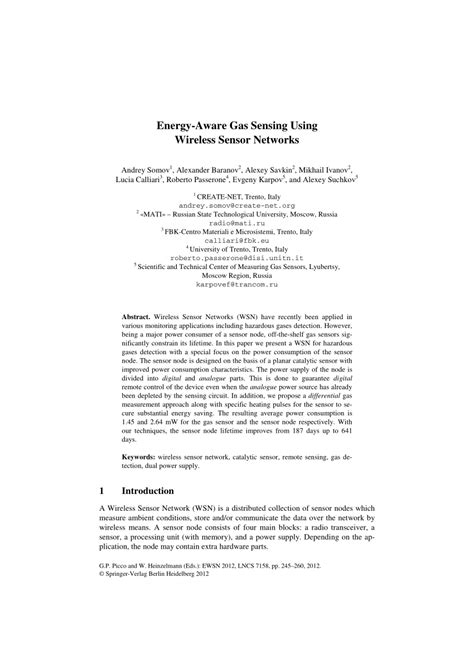 Pdf Energy Aware Gas Sensing Using Wireless Sensor Networks