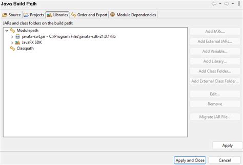 Eclipse Cannot Find The Class File For Java Lang Object In JavaFX