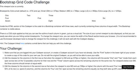 Bootstrap Grid System Code Challenge Codesandbox