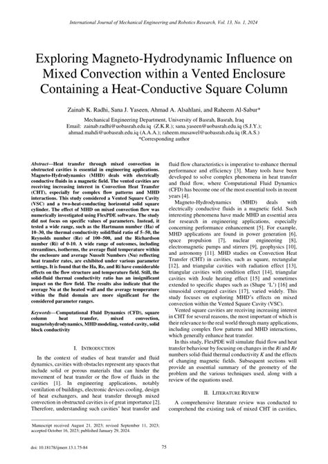 Pdf Exploring Magneto Hydrodynamic Influence On Mixed Convection