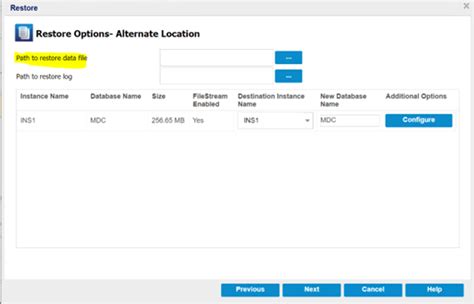 restore the sql database to an alternate instance on the same server