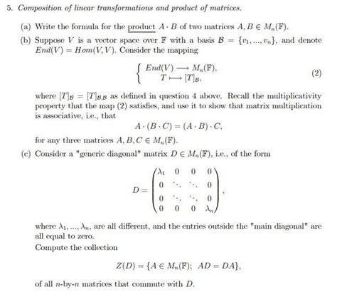 Solved I Am New To Compositions Of Linear Transformations