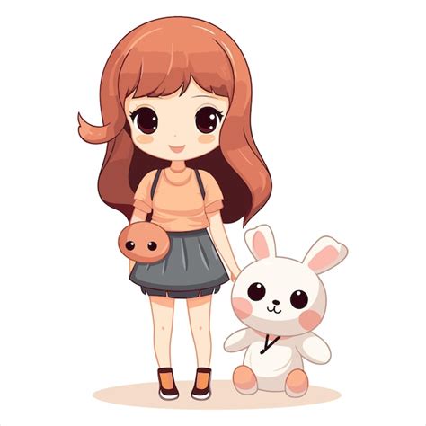 Projeto De Ilustra O Vetorial De Personagem De Estilo De Anime De Jovem Vetor Vetor Premium