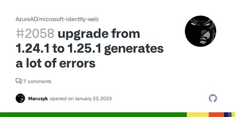Upgrade From 1 24 1 To 1 25 1 Generates A Lot Of Errors · Issue 2058 · Azuread Microsoft
