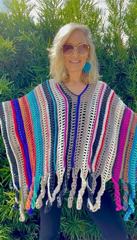 Rainbow Hippie Poncho Poncho Crochet Pattern Boho Crochet Etsy Artofit