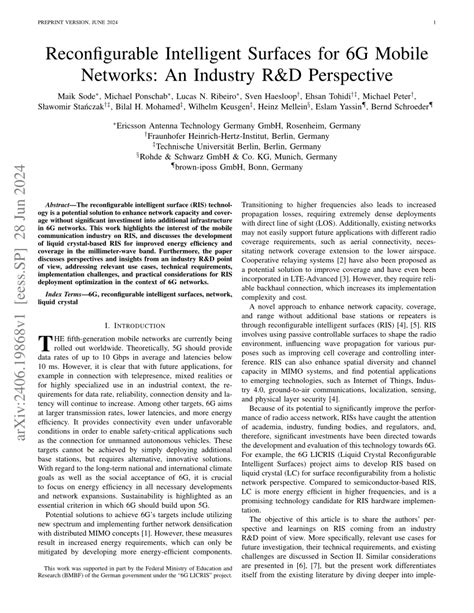 Pdf Reconfigurable Intelligent Surfaces For 6g Mobile Networks An