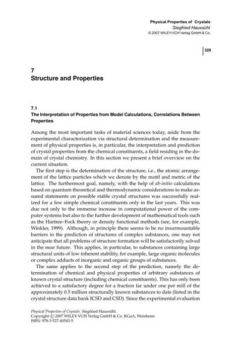 Pdf Physical Properties Of Crystals Structure And Properties