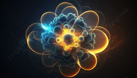 Abstraktes Atom Oder Element Mit Blauen Und Gelben Lichtern Kernbild
