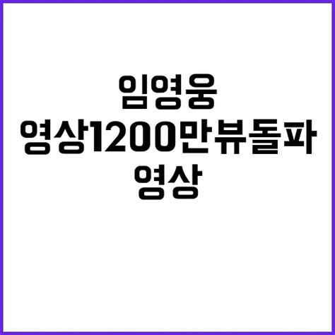 임영웅 영상 1200만뷰 돌파 팬들 환호 뉴스다오