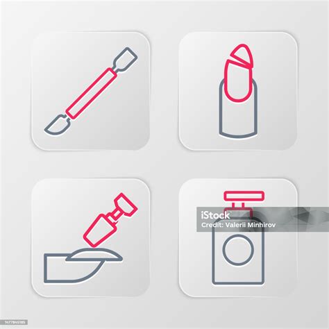 핸드 크림의 라인 튜브 매니큐어용 밀링 커터 부러진 손톱 및 큐티클 푸셔 아이콘을 설정합니다 벡터 0명에 대한 스톡 벡터 아트 및 기타 이미지 Istock