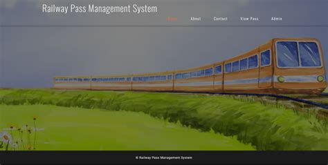 Rail Pass Management System Rail Pass Management Project In Php