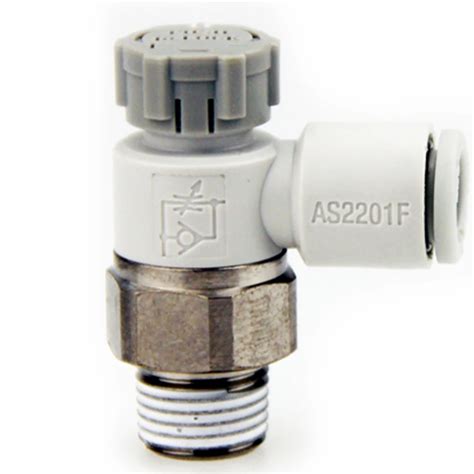 Smc As2201f 01 04sa As2201f 01 06sa As Series Speed Controller With One Touch Fitting Elbow 