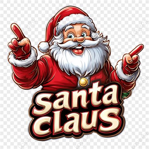 산타클로스 만화 텍스트 효과 Png 일러스트 무료 다운로드 Lovepik