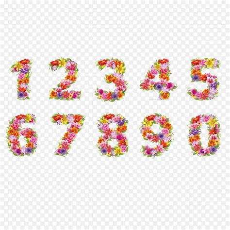 花朵阿拉伯数字png图片素材下载 图片编号10486750 Png素材网