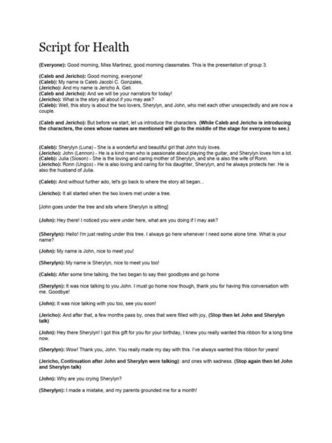 Script For Health Pdf