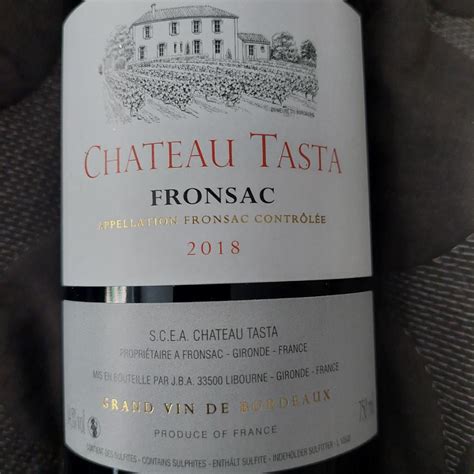 2020 Château du Tasta Fronsac France Bordeaux Libournais Fronsac