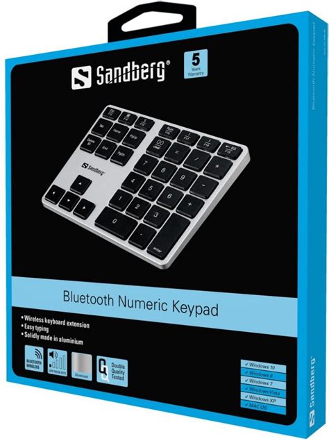 Sandberg Bluetooth Numeric Keypad Alu Bezdr Tov Numerick Kl Vesnica