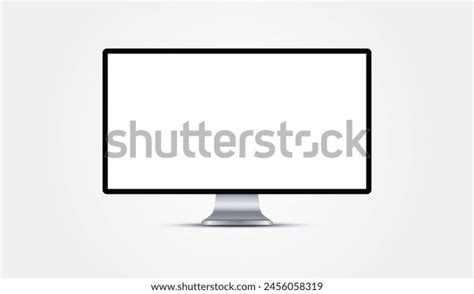 Computer Monitor Mockup Front View White Stock Vector Royalty Free 2456058319 Shutterstock