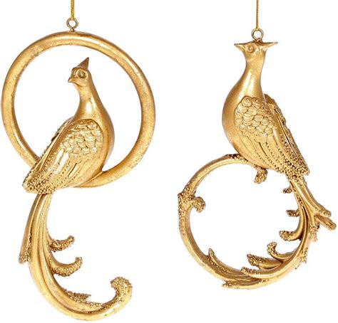 Набір 2 підвісні фігурки Павич і Кільце золото купить онлайн на Rozetka