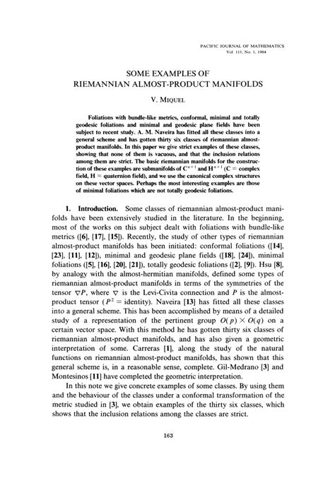 Pdf Some Examples Of Riemannian Almost Product Manifolds
