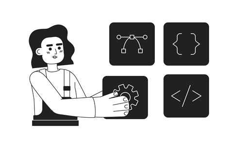 Website Builder Black And White Concept Vector Spot Illustration