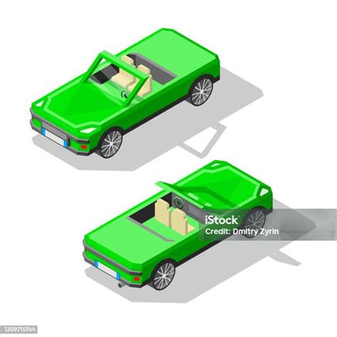등색3d 수송차 카브리올레 엘리먼트 벡터 디자인 스타일 2명에 대한 스톡 벡터 아트 및 기타 이미지 2명 3차원 형태 Brand Name Domestic Car
