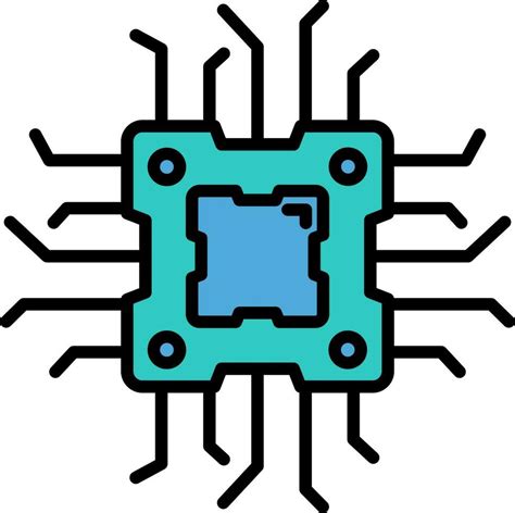 Flat Style Microchip Icon In Blue And Turquoise Color 24219076 Vector Art At Vecteezy