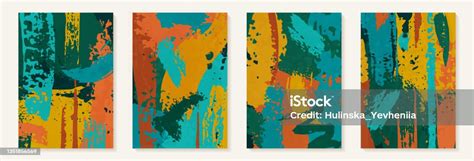 브러쉬 스트로크 추상 미술 빈티지 컬러로 크리에이티 의 상은 추상미술 배경을 그린 창의적인 미니멀리스트 핸드 벽 장식 엽서 포스터 또는 브로셔 가정 장식을위한 디자인 질감에