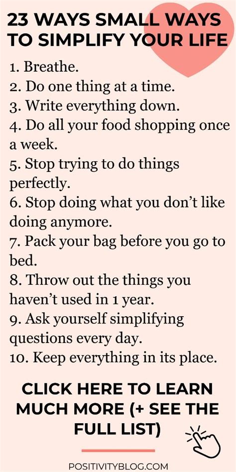 23 Small Ways To Make Life Simpler Personal Improvement Simplifying Life Self Improvement Tips