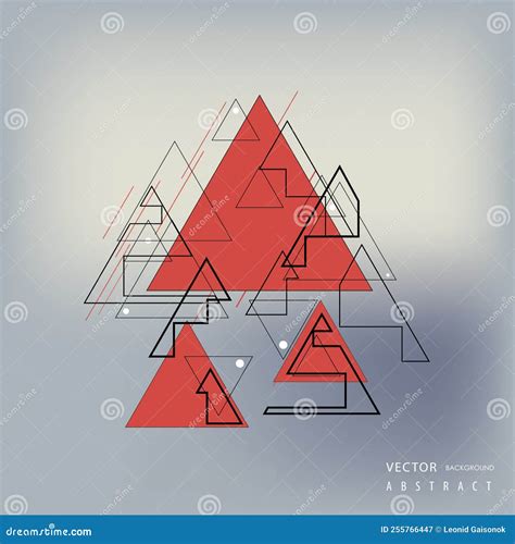 Vector Abstract Pattern With Triangle Connect Lines And Dots On Gradient Background Stock