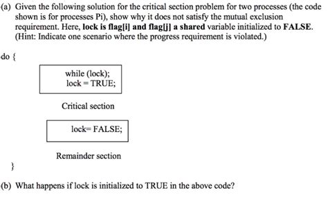 Solved A Given The Following Solution For The Critical