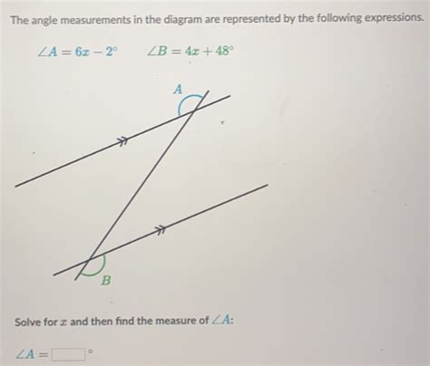 Solved The Angle Measurements In The Diagram Are Represented By The