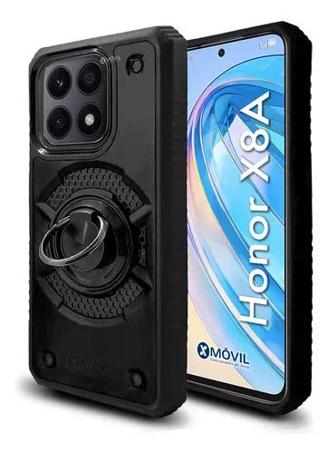 Funda P Honor X8a Uso Rudo Con Anillo Giratorio Mica Color Negro Honor X8A MercadoLibre