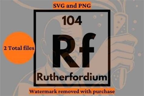Periodic Table Symbol Rf Rutherfordium Graphic By Periodic Bliss
