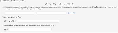 solved 1 point consider the initial value problem y 16y