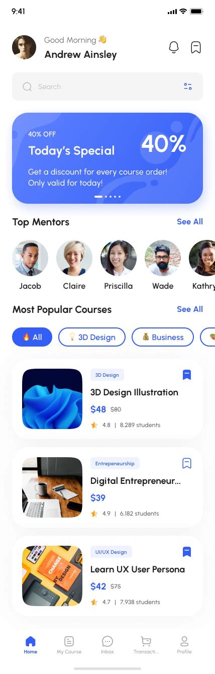 Learnify Education And Online Course React Native Expo App Ui Kit By