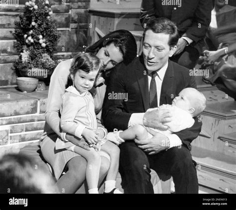 Andy Williams And His Wife Claudine Longet Pose With 2 Year Old Daughter Noelle Left And Son