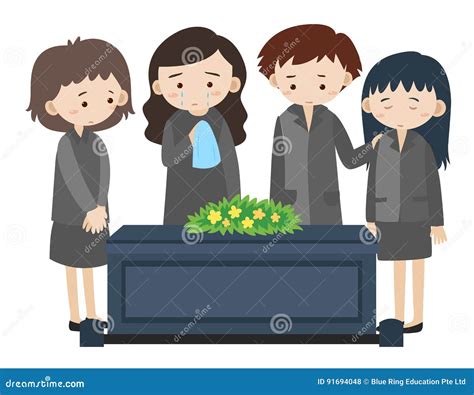 Sad People Crying At Funeral Stock Vector Illustration Of White Background 91694048