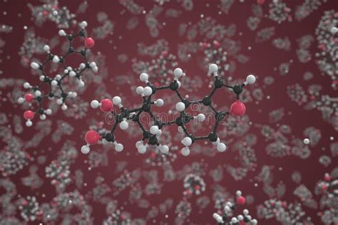 Cafestol Molecule Ball And Stick Molecular Model Chemistry Related 3d Rendering Stock