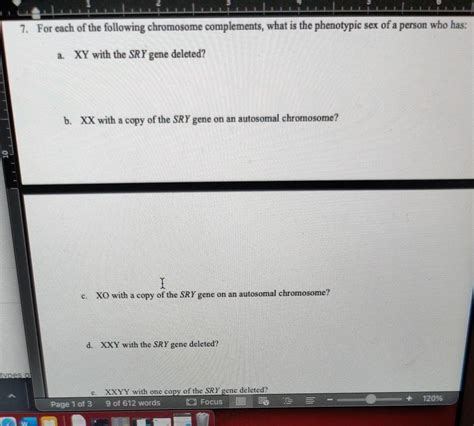 Solved 7 For Each Of The Following Chromosome Complements
